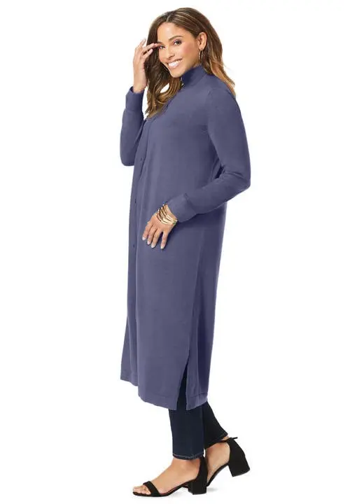 JESSICA LONDON Fine Gauge Duster Cardigan - Deep Dusk