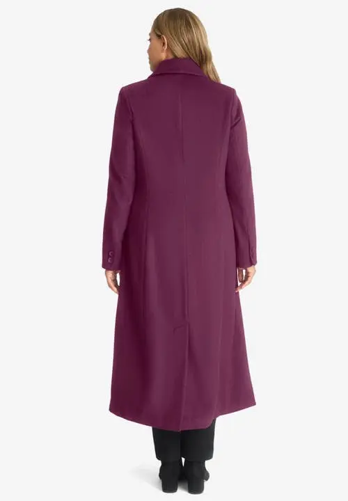 JESSICA LONDON Full Length Wool Blend Coat - Ivory