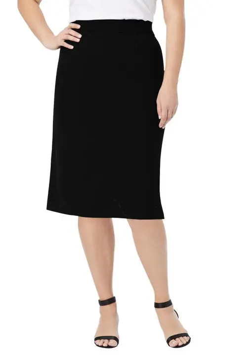 JESSICA LONDON Bi-stretch Pencil Skirt - Black