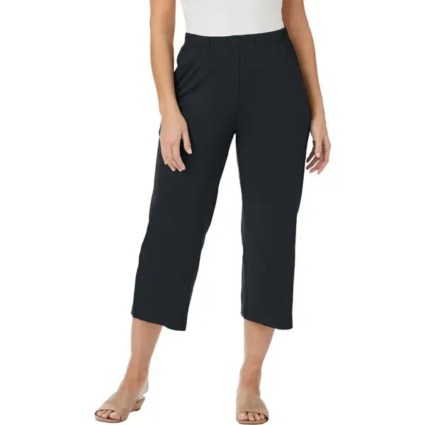 JESSICA LONDON Soft Ease Wide Crop - Black