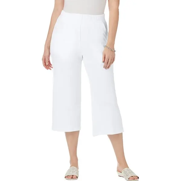 JESSICA LONDON Soft Ease Wide Crop - White