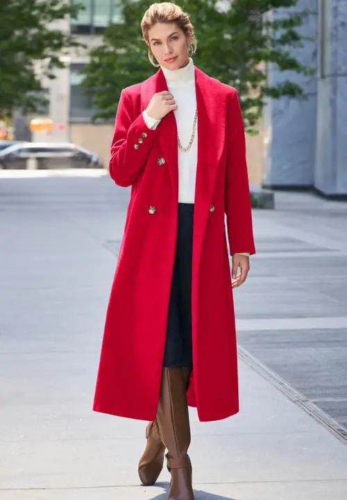 JESSICA LONDON Long Wool Blend Shawl Collar Coat - Soft Camel