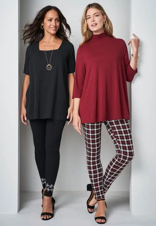 JESSICA LONDON Mockneck Swing Tunic - Black