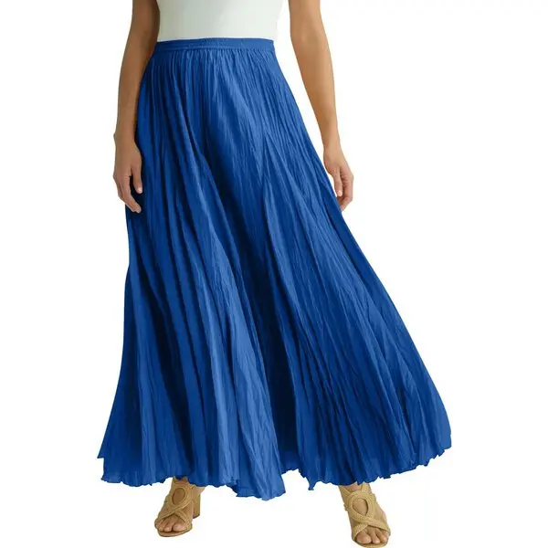 JESSICA LONDON Flowing Crinkled Maxi Skirt - Dark Sapphire