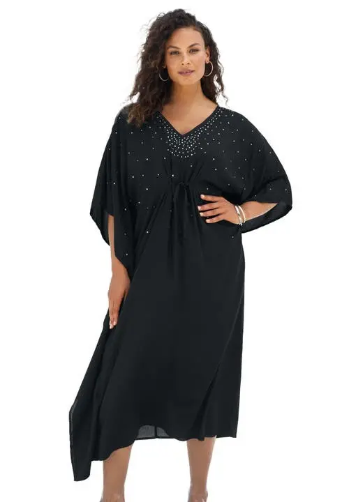 SWIM 365 Ruched Caftan Cover Up - Black