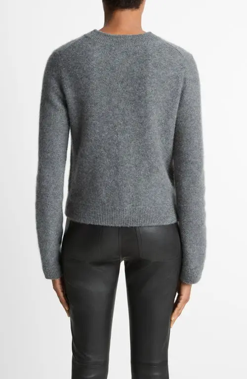 Vince Cashmere Crewneck Cardigan - Heather Graphite