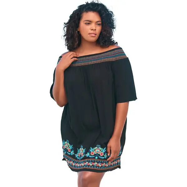 SWIM 365 Off-the-shoulder Cover Up - Black Multi