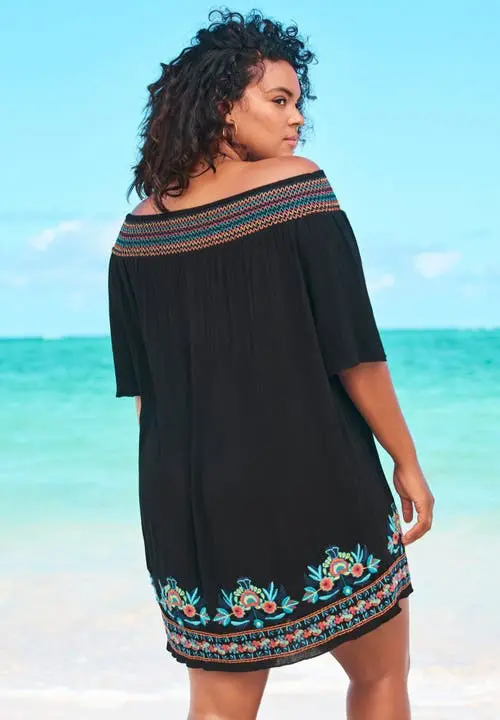 SWIM 365 Off-the-shoulder Cover Up - White Multi