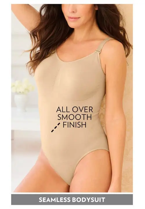 SECRET SOLUTIONS Instant Shaper Medium Control Seamless Bodysuit - Black
