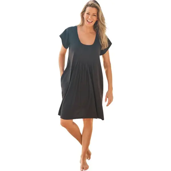 SWIM 365 Box-pleat Cover Up - Black