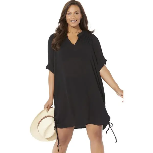 SWIMSUITS FOR ALL Cover Up Tunic - Black