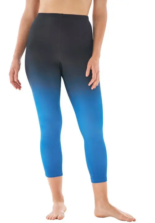 SWIM 365 High-waisted Swim Capri - Dream Blue Dip Dye