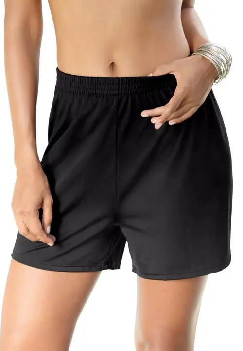 SWIM 365 Boxer Swim Short With Built-in Tummy Control Brief - Black
