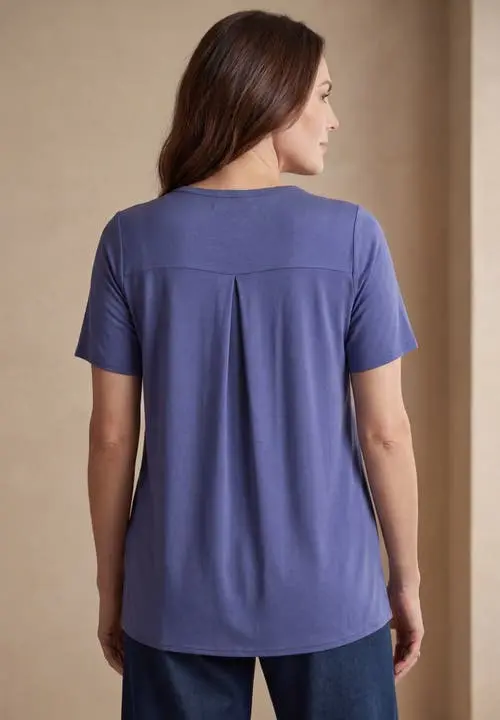JESSICA LONDON Uptown Refined Tee - Deep Dusk