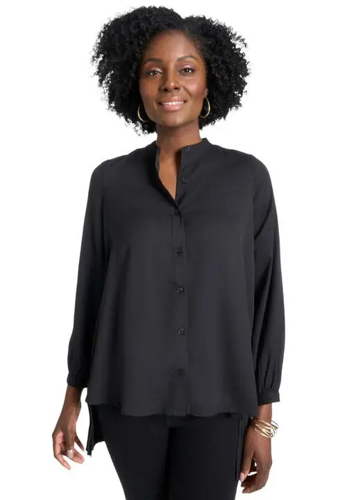 JESSICA LONDON Pleated Back Georgette Tunic
