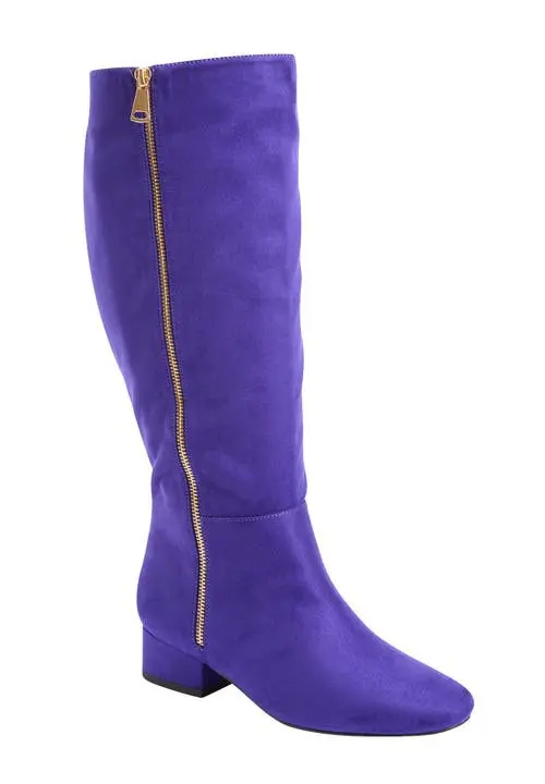 COMFORTVIEW Emerald Tall Wide Calf Boots - Purple