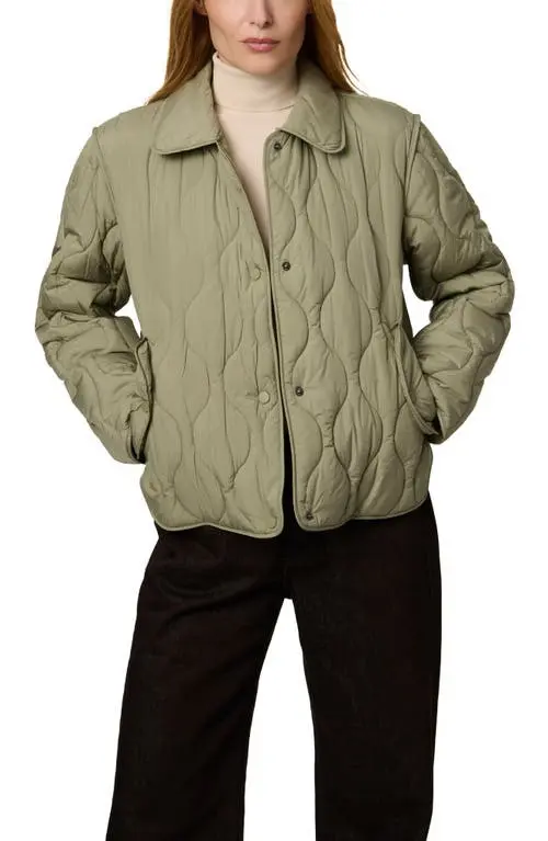 Bernardo Quilted Shirttail Hem Jacket - Sage