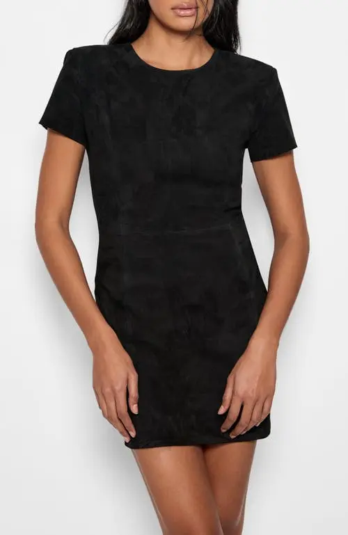 black suede bodycon dress Black Dayanna Suede Midi Dress