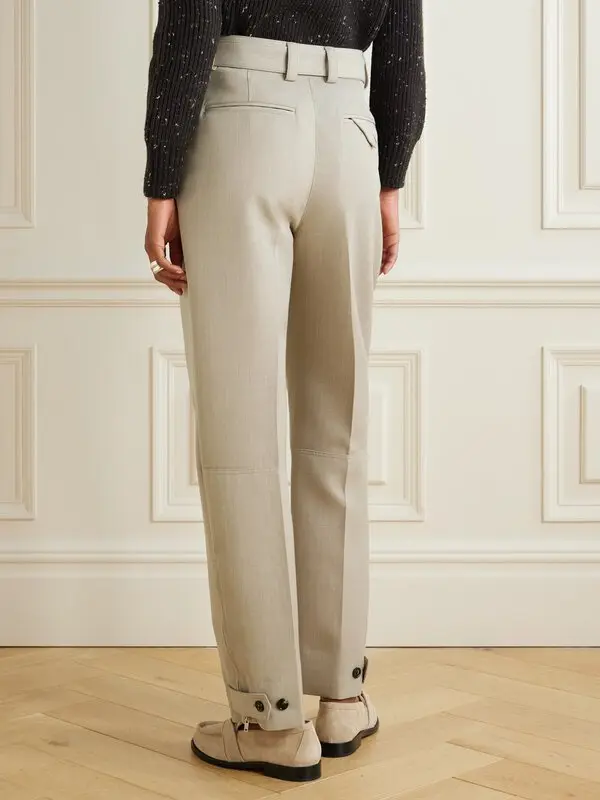 Bottega Veneta Belted Paneled Wool-twill Tapered Trousers