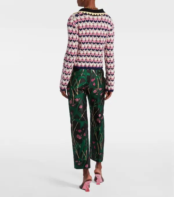 La DoubleJ Picket Wool-blend Polo Sweater