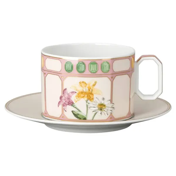SWAROVSKI Idyllia Combi Cup With Saucer - Multicolored