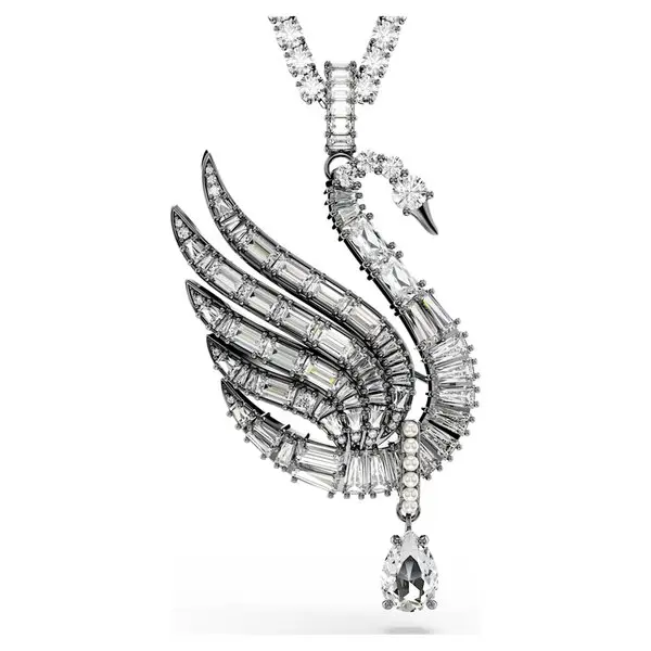 SWAROVSKI Swan Pendant And Brooch - White
