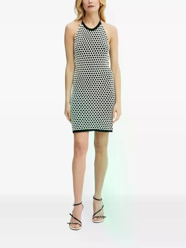 SIMONA CORSELLINI Geometric-pattern Halter-neck Dress