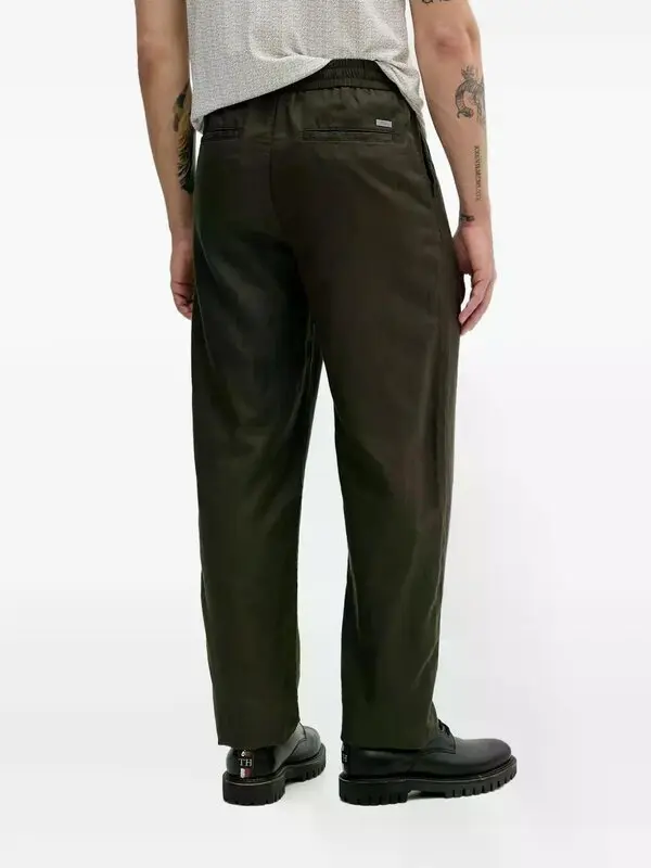 Armani Exchange Elasticated-waist Straight-leg Trousers