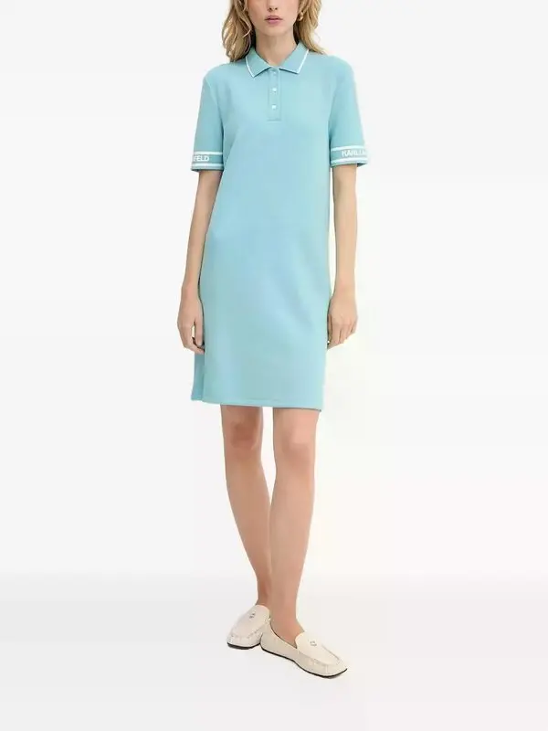 Logo-detail Polo Dress - Blue
