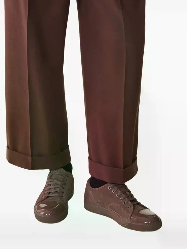 LANVIN Suede Leather Cap-toe Sneakers - Brown