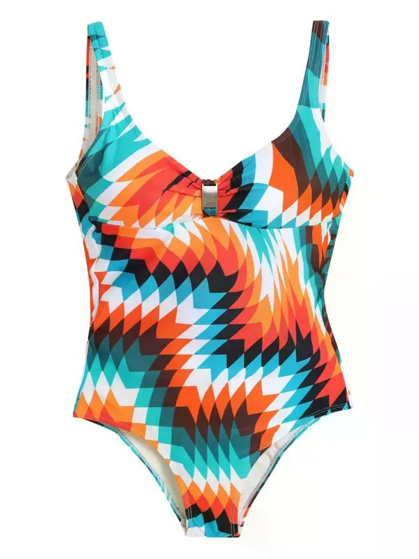 LYGIA & NANNY Geometric Print One Piece Swimsuit - White