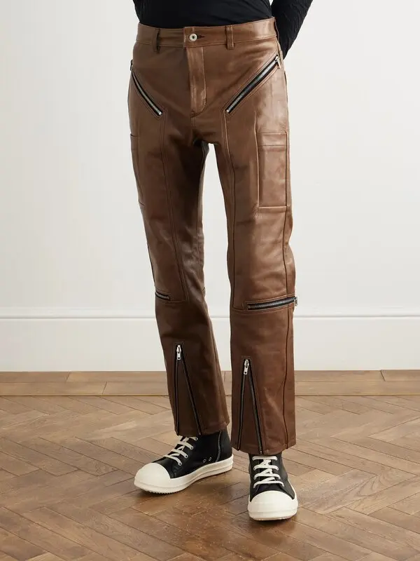 Rick Owens Slim-fit Leather Trousers