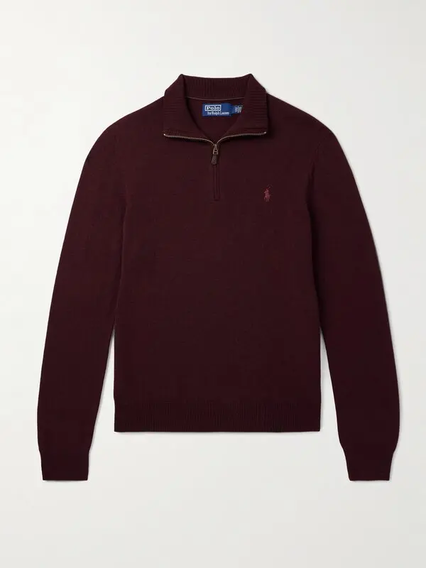 Polo Ralph Lauren Logo-embroidered Wool Half-zip Sweater