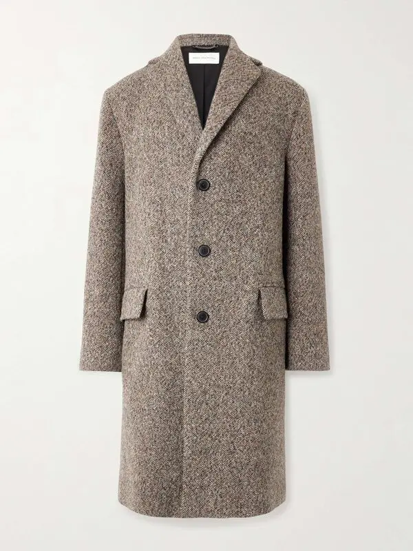 Dries Van Noten Wool-blend Tweed Overcoat