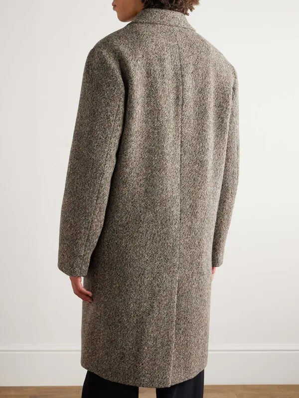 Dries Van Noten Wool-blend Tweed Overcoat