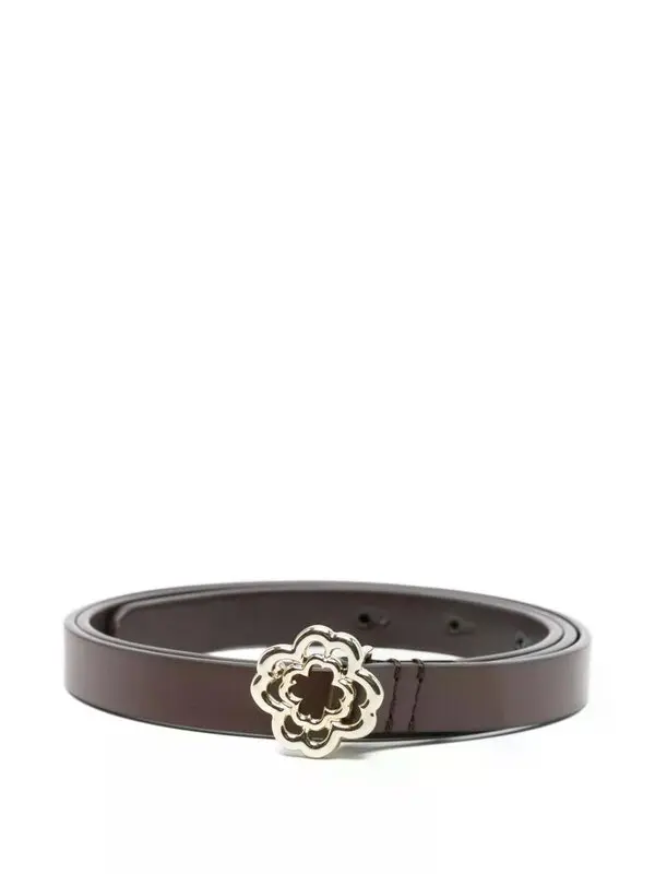 Maje Clover-buckle Leather Belt - Brown