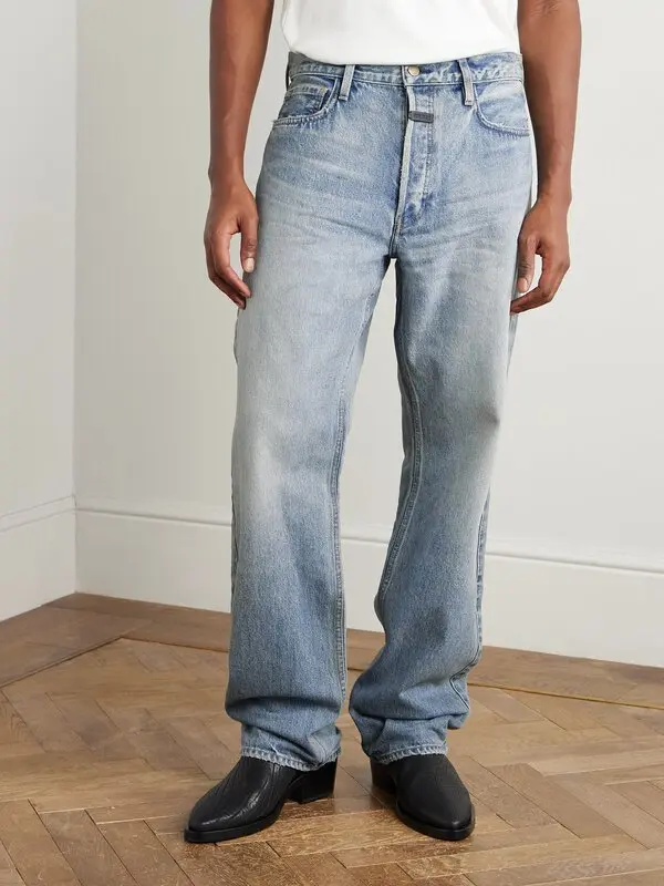 Fear Of God Straight-leg Logo-appliquéd Jeans