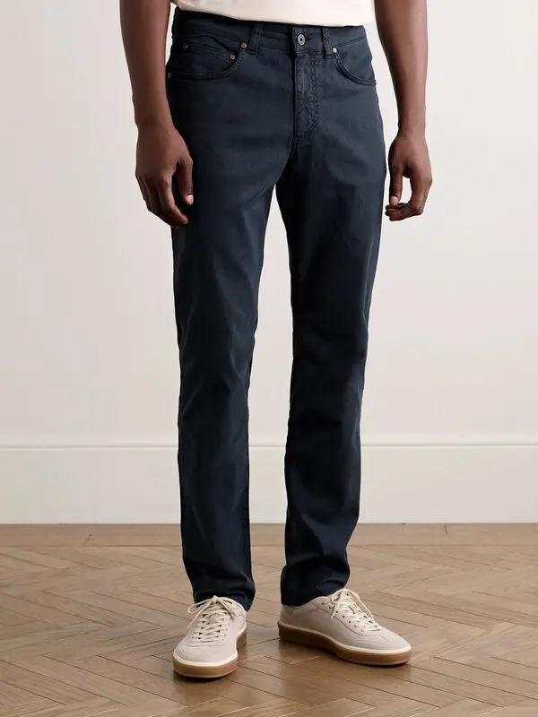 Boglioli Slim-fit Cotton-blend Twill Trousers