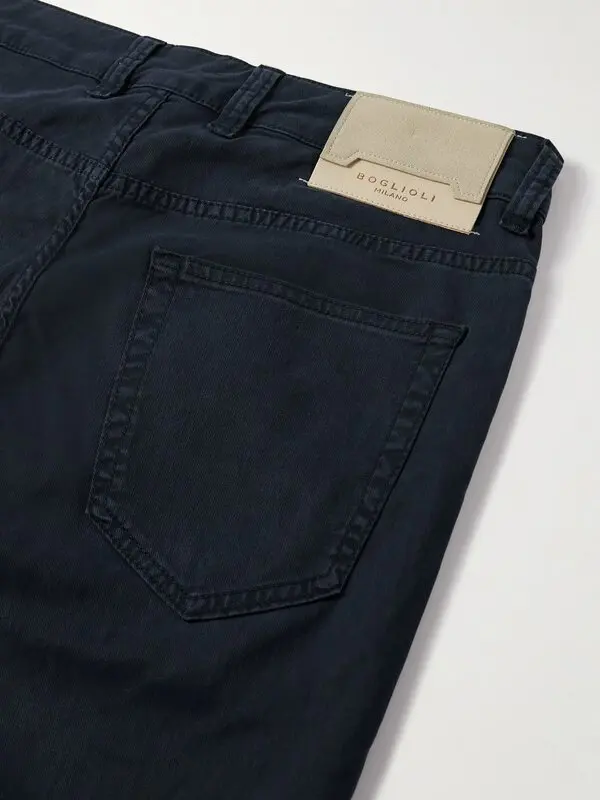 Boglioli Slim-fit Cotton-blend Twill Trousers