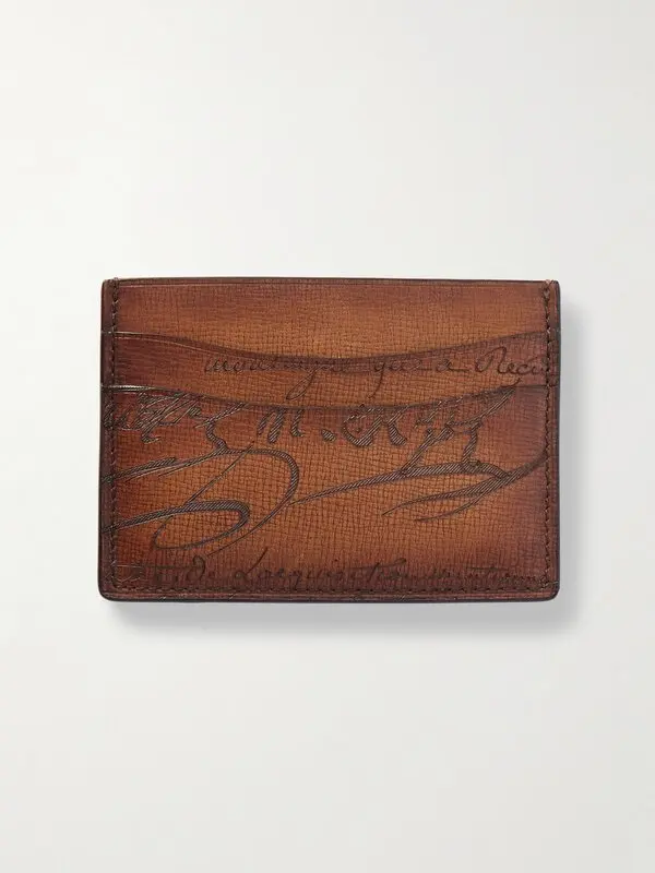 Berluti Bambou Neo Scritto Venezia Leather Cardholder - Brown