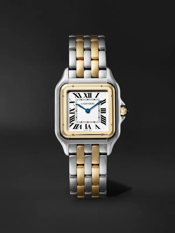 CARTIER Panthère De Large 42mm 18-karat Gold And Stainless Steel Watch - White