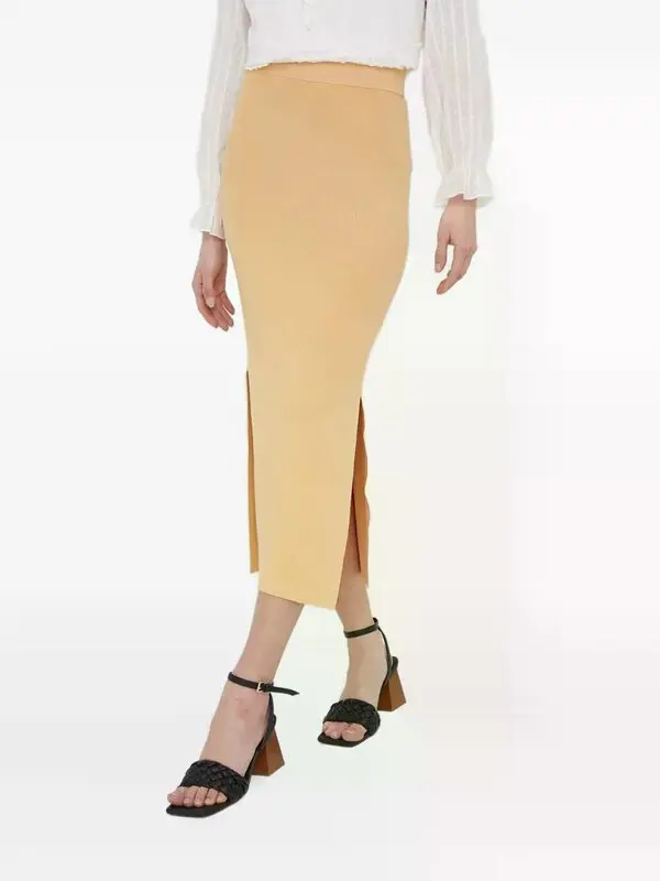 DRYKORN Ribbed Side-slit Midi Skirt