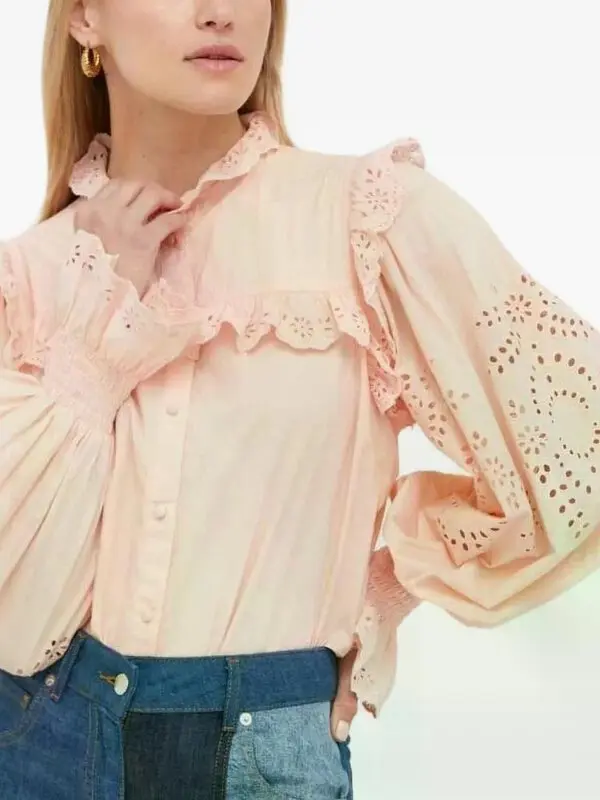 NOTES DU NORD Eyelet-frill Blouse