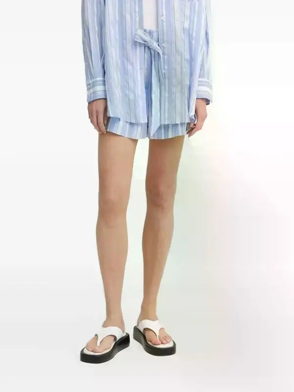 BRUUNS BAZAAR Striped Belted Shorts