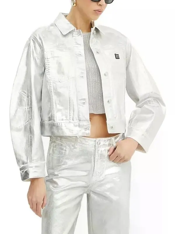 Armani Exchange Metallic-finish Denim Jacket