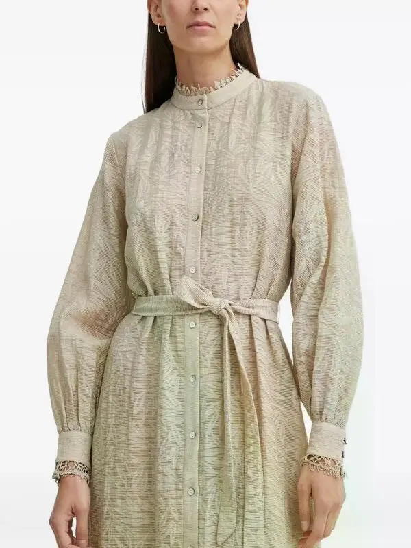 BRUUNS BAZAAR Leaf-print Lace-trimmed Midi Dress