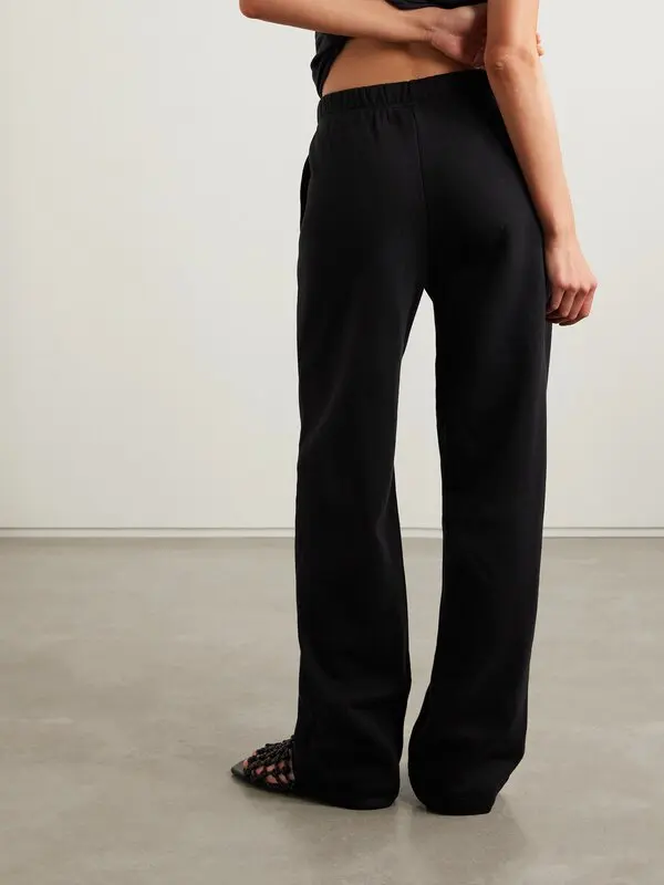 SKIMS Classic Cotton-blend Jersey Straight-leg Pants - Black