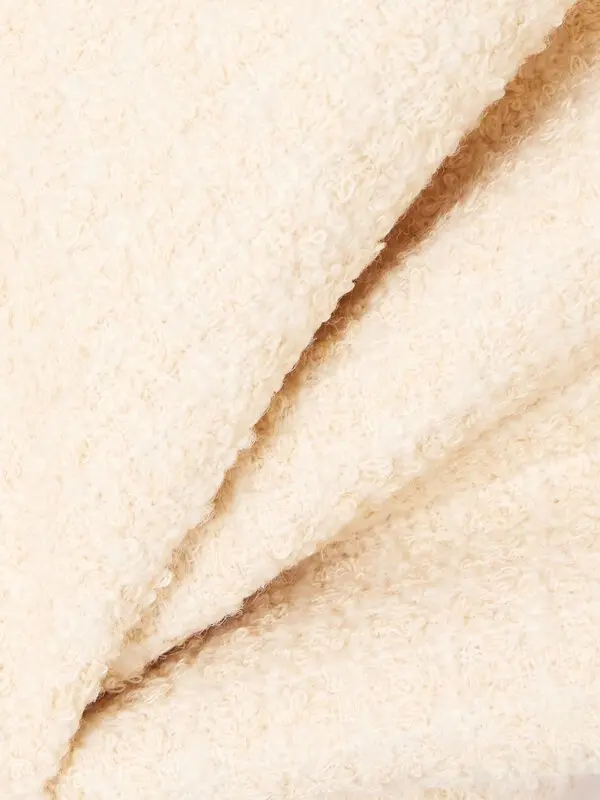 PATOU Turtleneck Wool-blend Tweed Mini Dress - Neutrals
