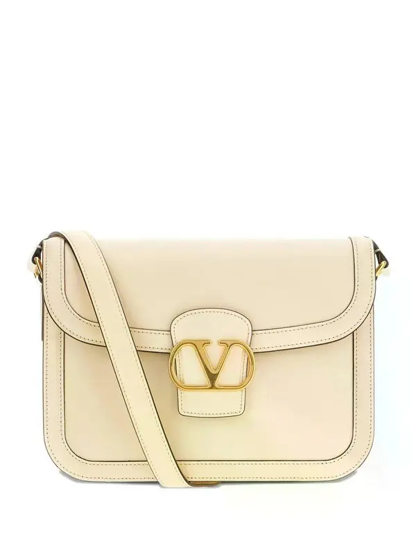 Valentino Garavani V-logo Flap Messenger Bag - Neutrals