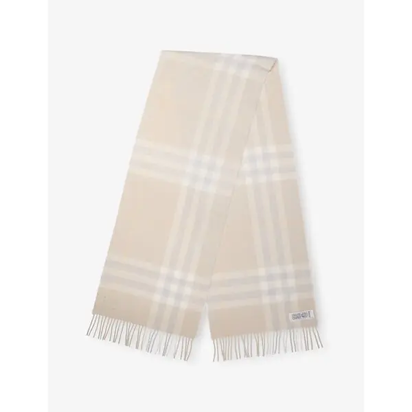 Burberry Check-print Cashmere Scarf - Smoke